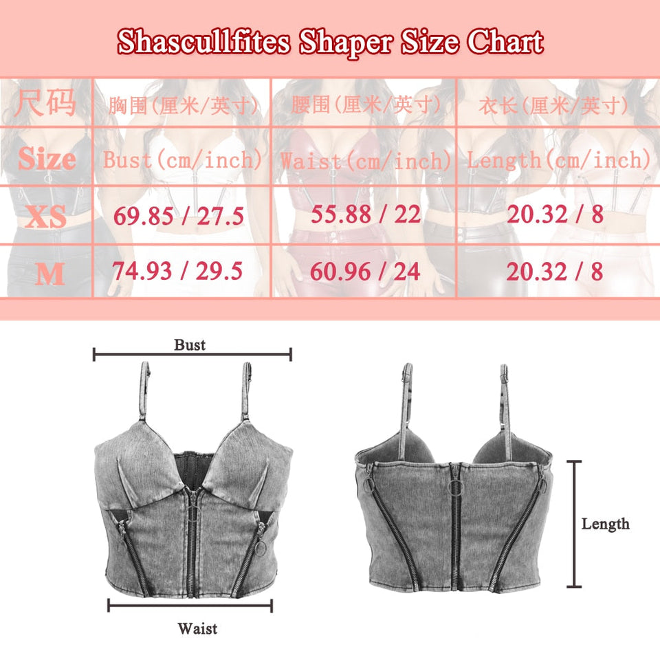 Women's Gold Leather Zipper Top Bum Lift Shaping Leggings Shapers 2pc ...