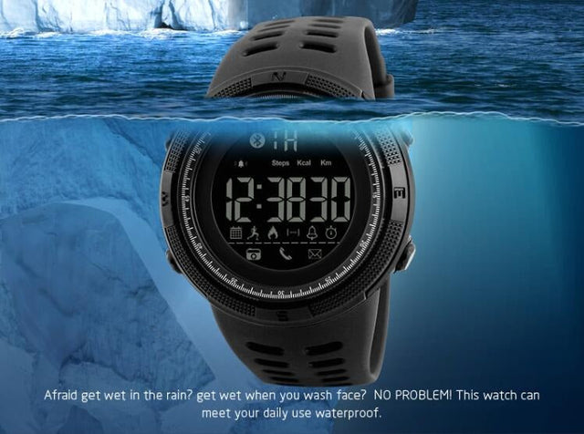 Bluetooth Digital Smart Watch for Apple IOS & Android with 50m Waterpr ...