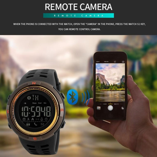 Bluetooth Digital Smart Watch for Apple IOS & Android with 50m Waterpr ...