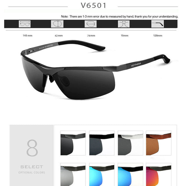 Designer Aluminum Magnesium Polarized Lens Men's Mirrored Sunglasses ...