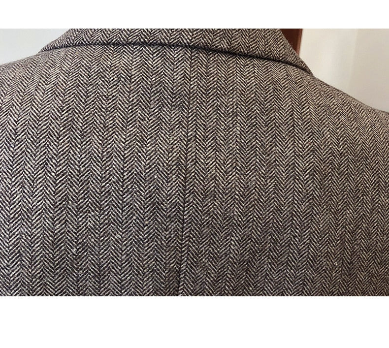 Men's Casual Style Cotton Notched Collar Tuxedo Single-Breasted Blazer ...