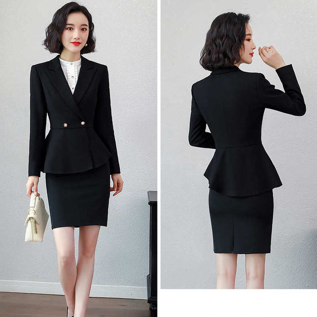 Formal Office Wear Business Suits with Jacket and Skirt for Ladies ...