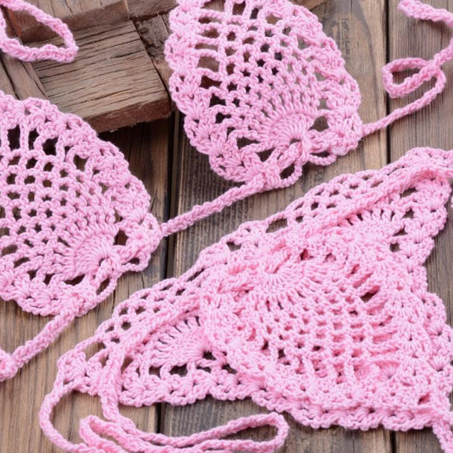 Women's Handmade Crochet Micro Bikini Set Lingerie Sexy Swimwear ...