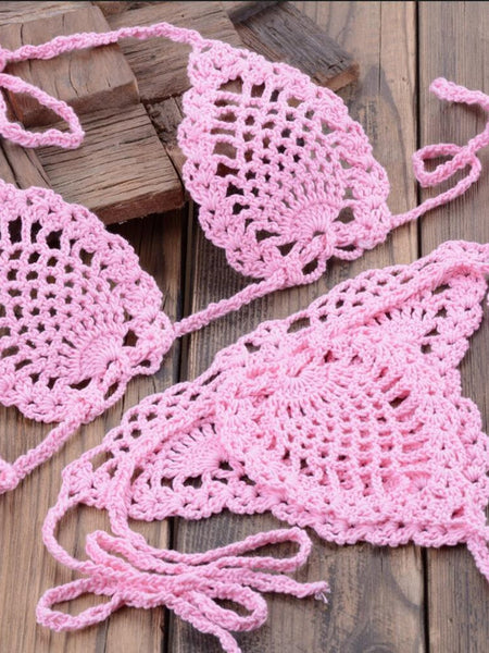 Women's Handmade Crochet Micro Bikini Set Lingerie Sexy Swimwear ...