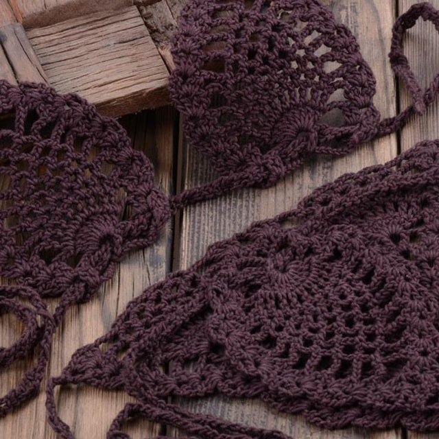 Women's Handmade Crochet Micro Bikini Set Lingerie Sexy Swimwear ...