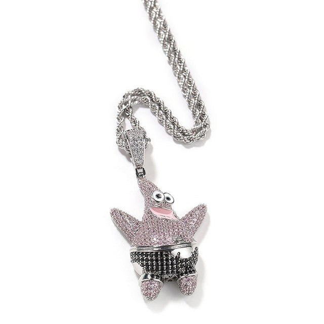 Men's Hip Hop Cartoon Patrick Star Ghost Demon Dragon Pendant Necklace ...