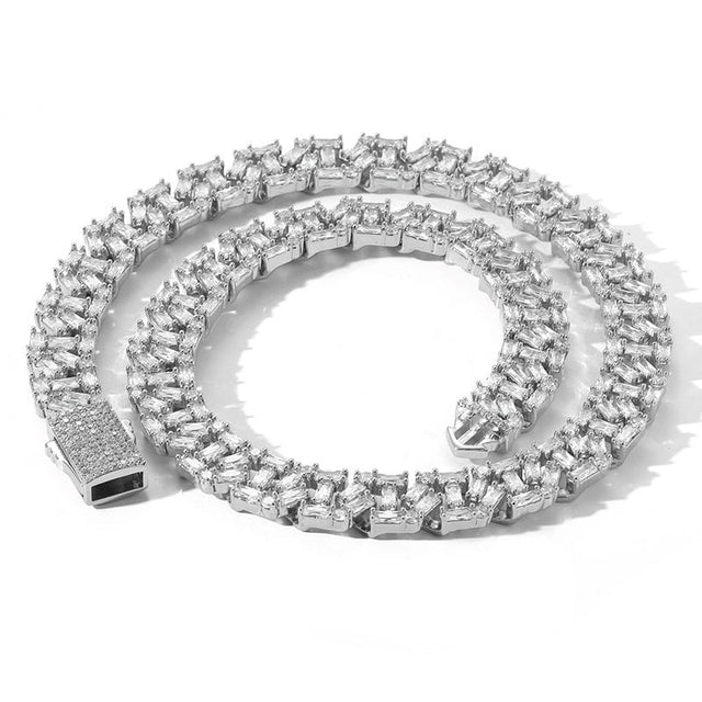 Men's Geometric Pattern Hip Hop Rapper Square Link Chain Necklace ...