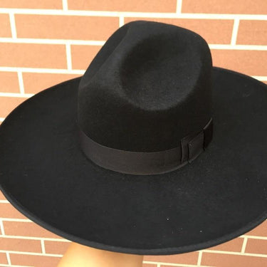Israel Jewish Kosher Rabbi Wool Fedora Black Hat with Wide Brim ...