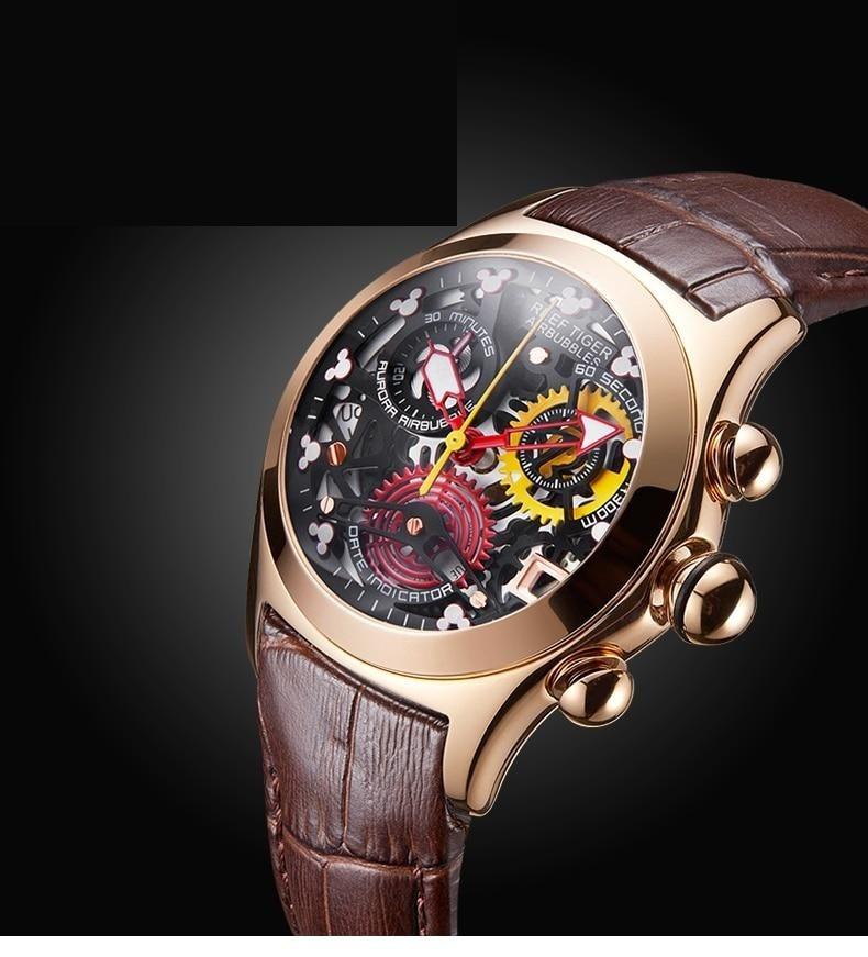 Ladies Fashion Luxury Rose Gold Skeleton Swiss Ronda Movement Watches ...