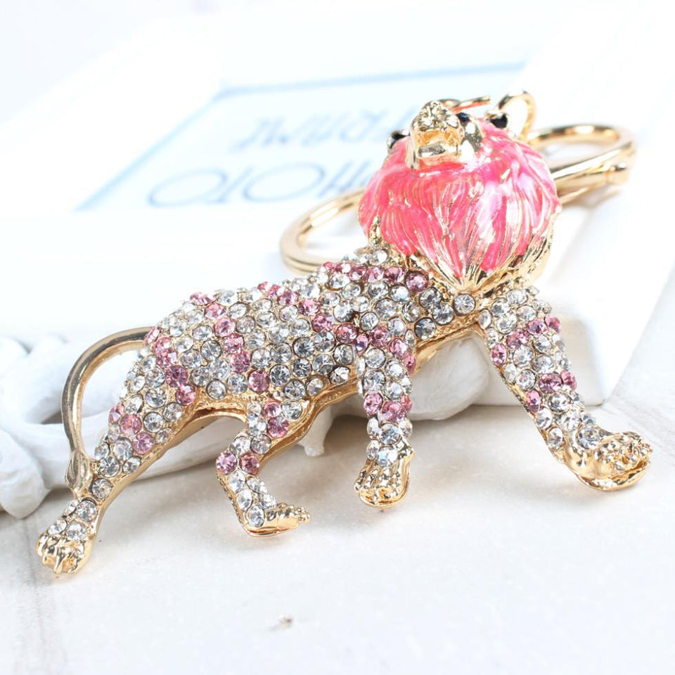 Lovely Lion Fashion Cute Crystal Rhinestone Purse & Key Chain for Wome ...