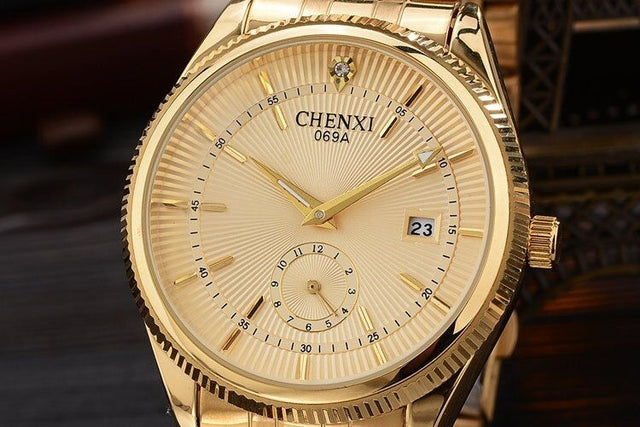 Luxury Gold Watch for Men with Complete Calendar & Auto Date ...