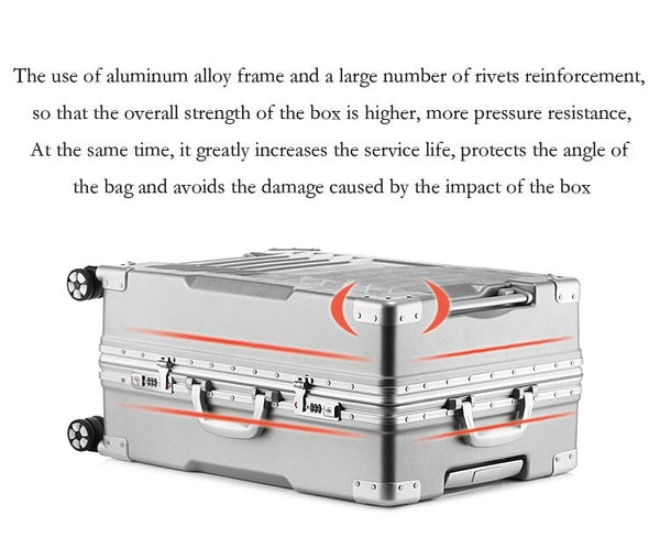 Men and Women Aluminum Frame Rolling Luggage Trolley Suitcase ...