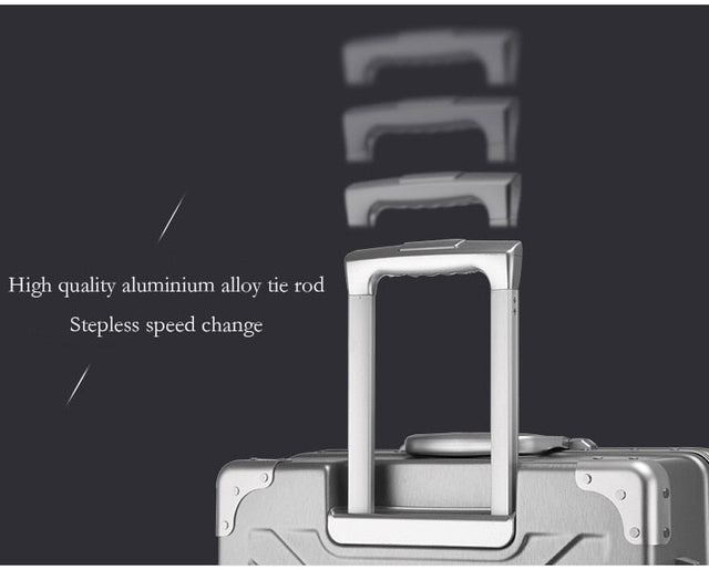 Men and Women Aluminum Frame Rolling Luggage Trolley Suitcase ...