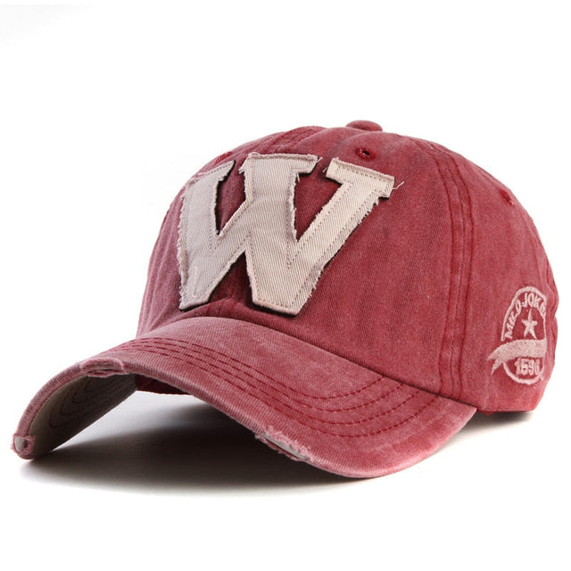 Men's Embroidery Letter W Cotton Snapback Fitted Baseball Caps ...