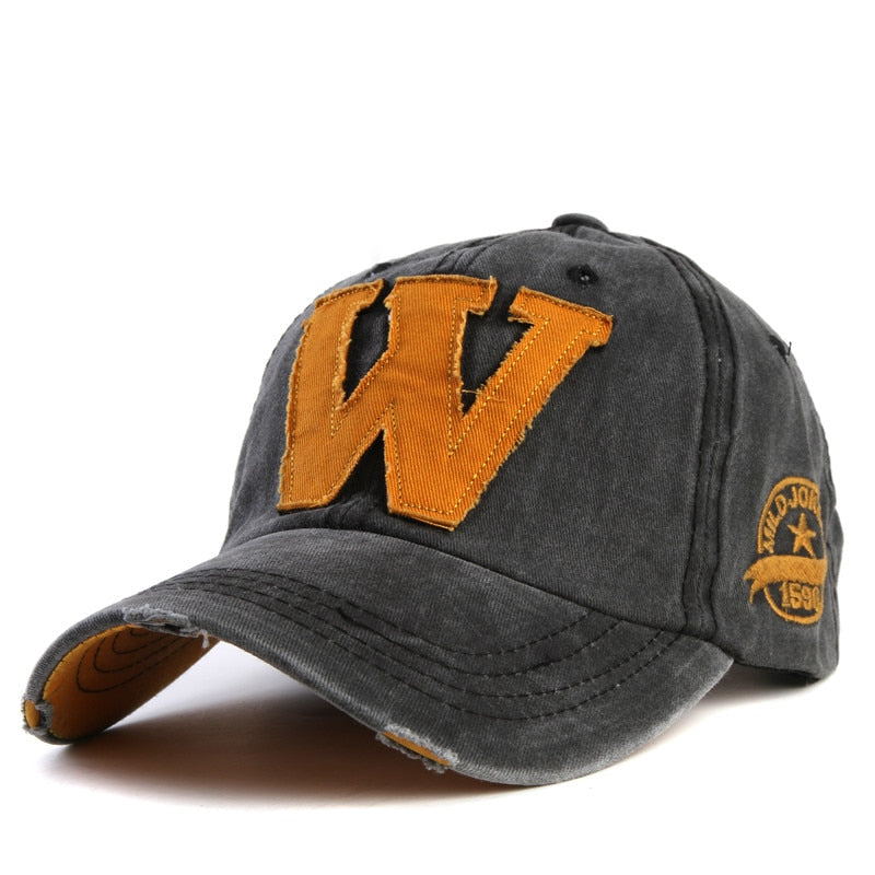 Men's Embroidery Letter W Cotton Snapback Fitted Baseball Caps ...