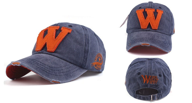 Men's Embroidery Letter W Cotton Snapback Fitted Baseball Caps ...