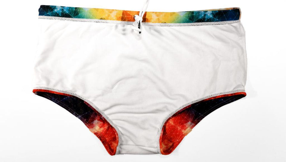 Men's Low Swim Boxer Briefs Board Beach Trunks Swimsuits with 3D Print ...