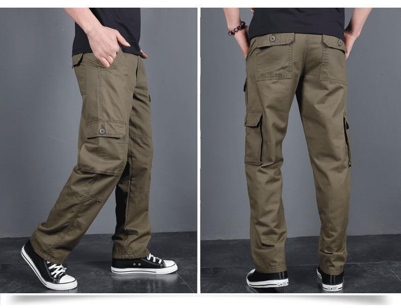Men's Plus Size Full-Length Loose Overall Straight Leg Casual Pants ...