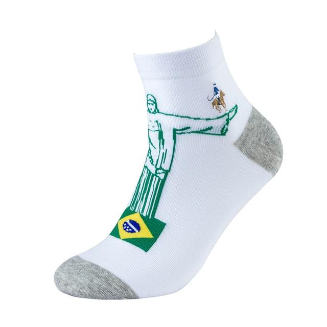 Men's Scenic Spots and Landmark Buildings Pattern Cotton Socks ...