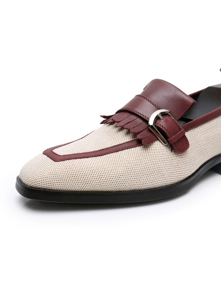 Men's Vintage British Business Style Patchwork Buckle Slip-On Loafers ...