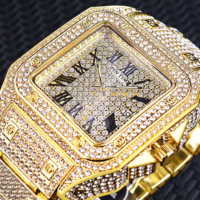 Men's Waterproof Luminous Push Button Hidden Clasp Quartz Wristwatch ...