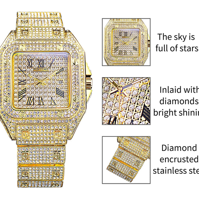 Men's Waterproof Luminous Push Button Hidden Clasp Quartz Wristwatch ...