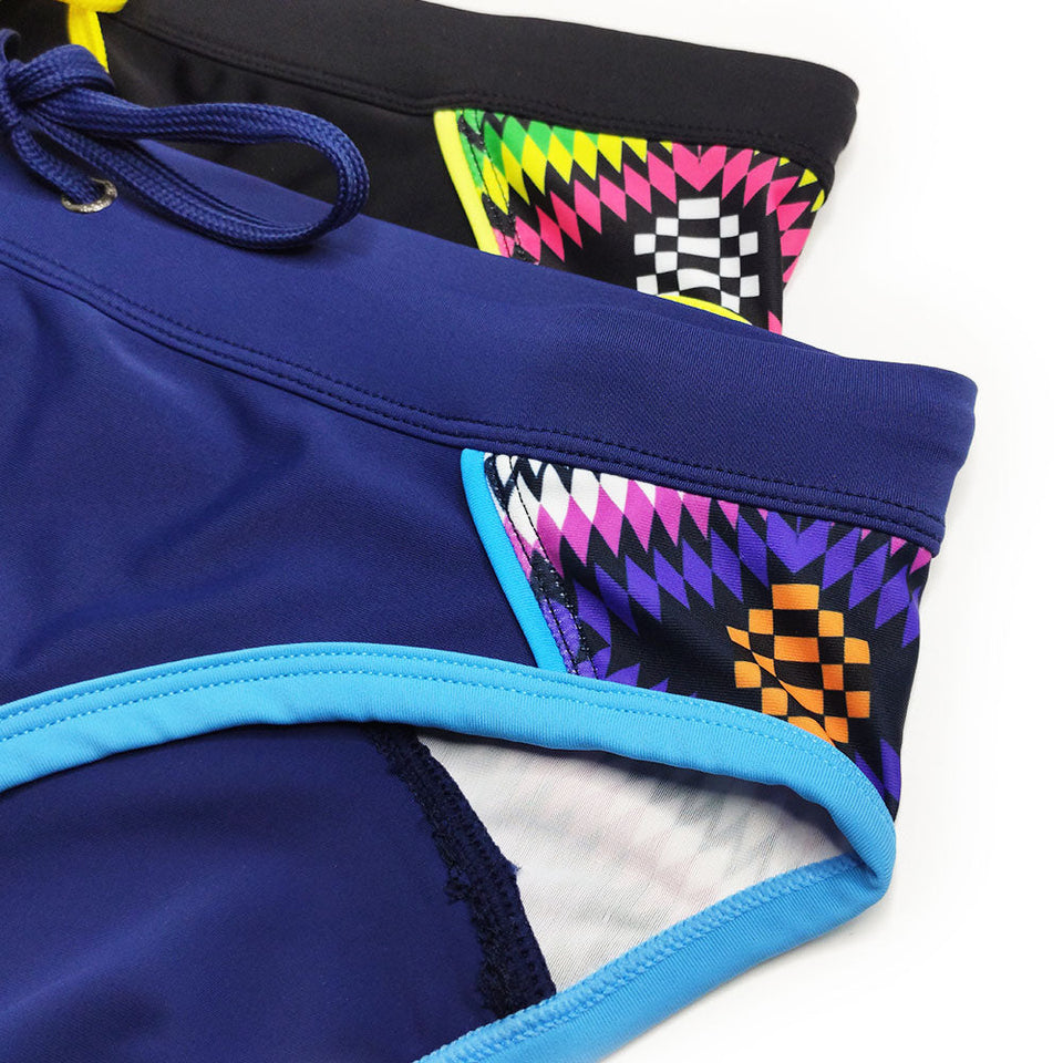 Men's Solid Sexy Low Waist Push-up Surfing Drawstring Swimwear Briefs ...