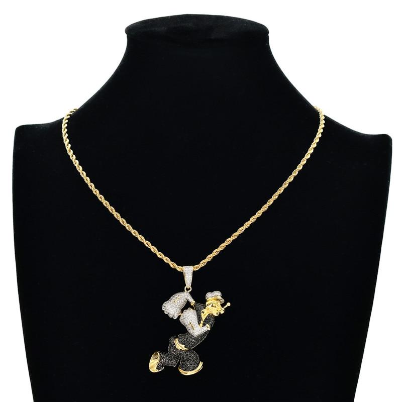 Micro Zircon Hip Hop Unisex Jewelry Animal Cartoon Character Necklace ...