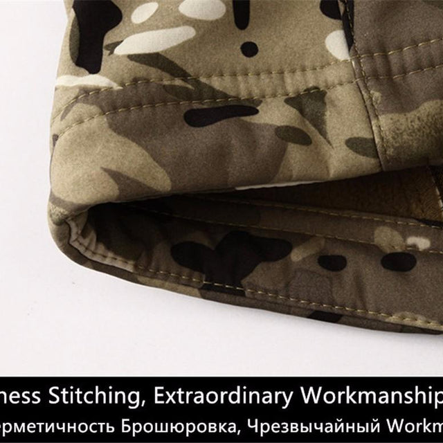 Military Style Camouflage Men's Softshell US Army Tactical Hooded Jack ...