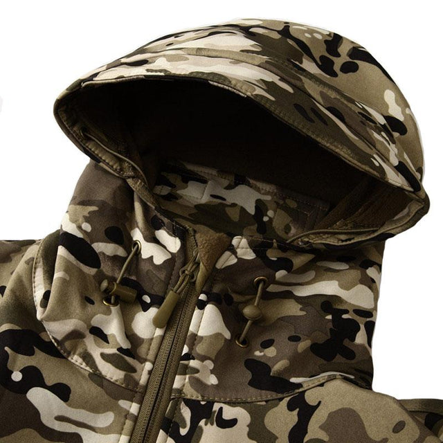 Military Style Camouflage Men's Softshell US Army Tactical Hooded Jack ...