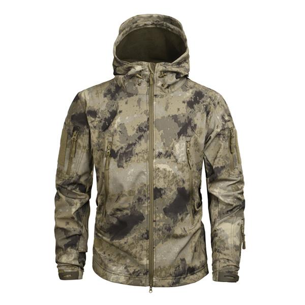 Military Style Camouflage Men's Softshell US Army Tactical Hooded Jack ...