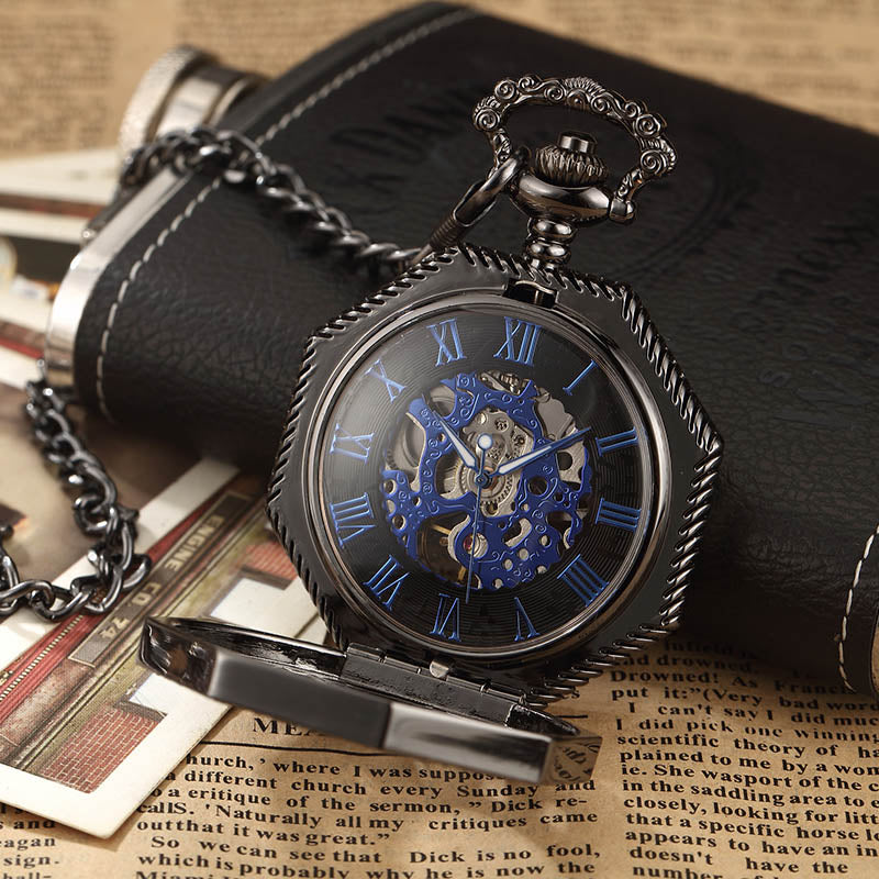 Retro Unisex Analog Hexagonal Mechanical Fob Chain Pocket Watch with B ...