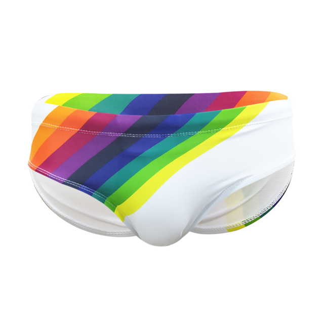 Men's Rainbow Sexy Polyester Swimming Push-Up Beach Surfing Briefs ...
