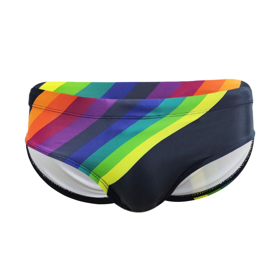 Men's Rainbow Sexy Polyester Swimming Push-Up Beach Surfing Briefs ...