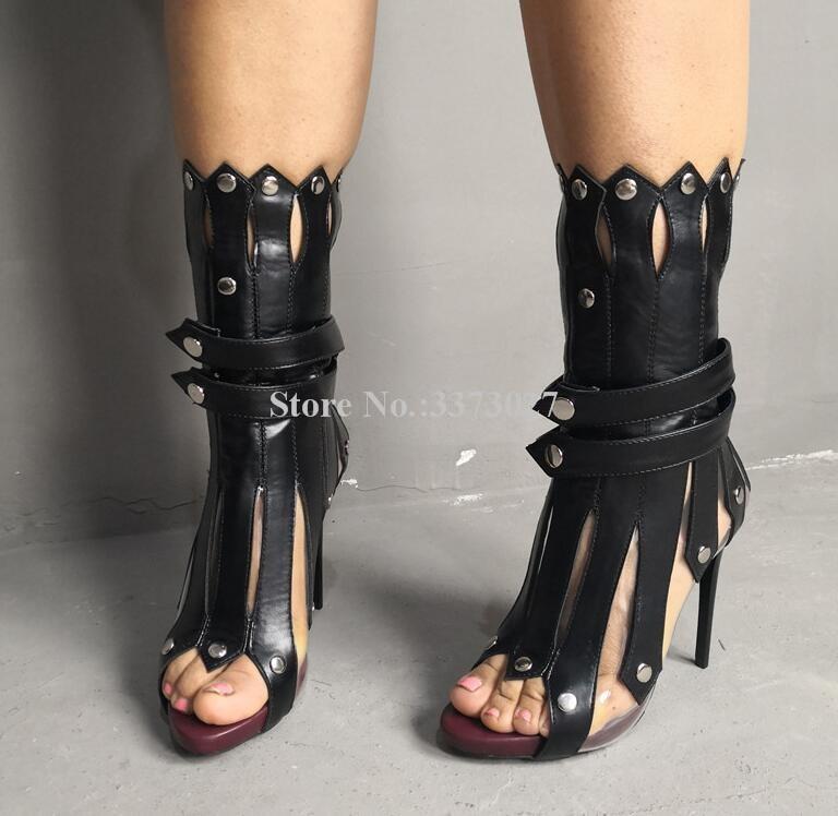 Unique Women's Cut-outs Patchwork Thin High Heel with Multicolor Optio ...