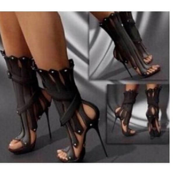 Unique Women's Cut-outs Patchwork Thin High Heel with Multicolor Optio ...