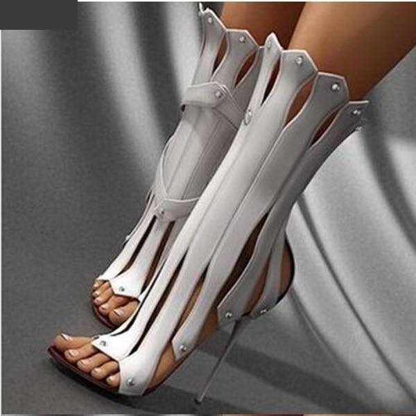 Unique Women's Cut-outs Patchwork Thin High Heel with Multicolor Optio ...