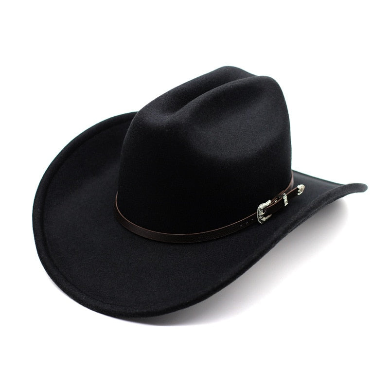 Vintage Casual Style Wide Brim Western Jazz Cowboy Hat for Unisex ...