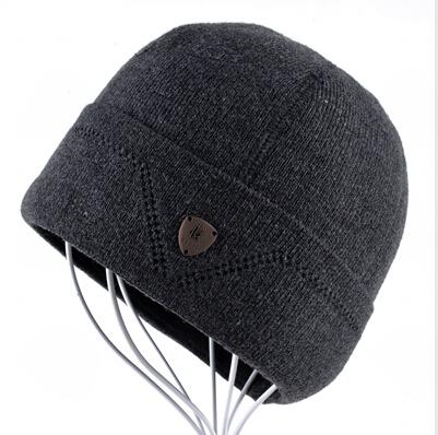 Warm Wool Knitted Winter Bonnet Beanie Hats for Men in Solid Colors ...