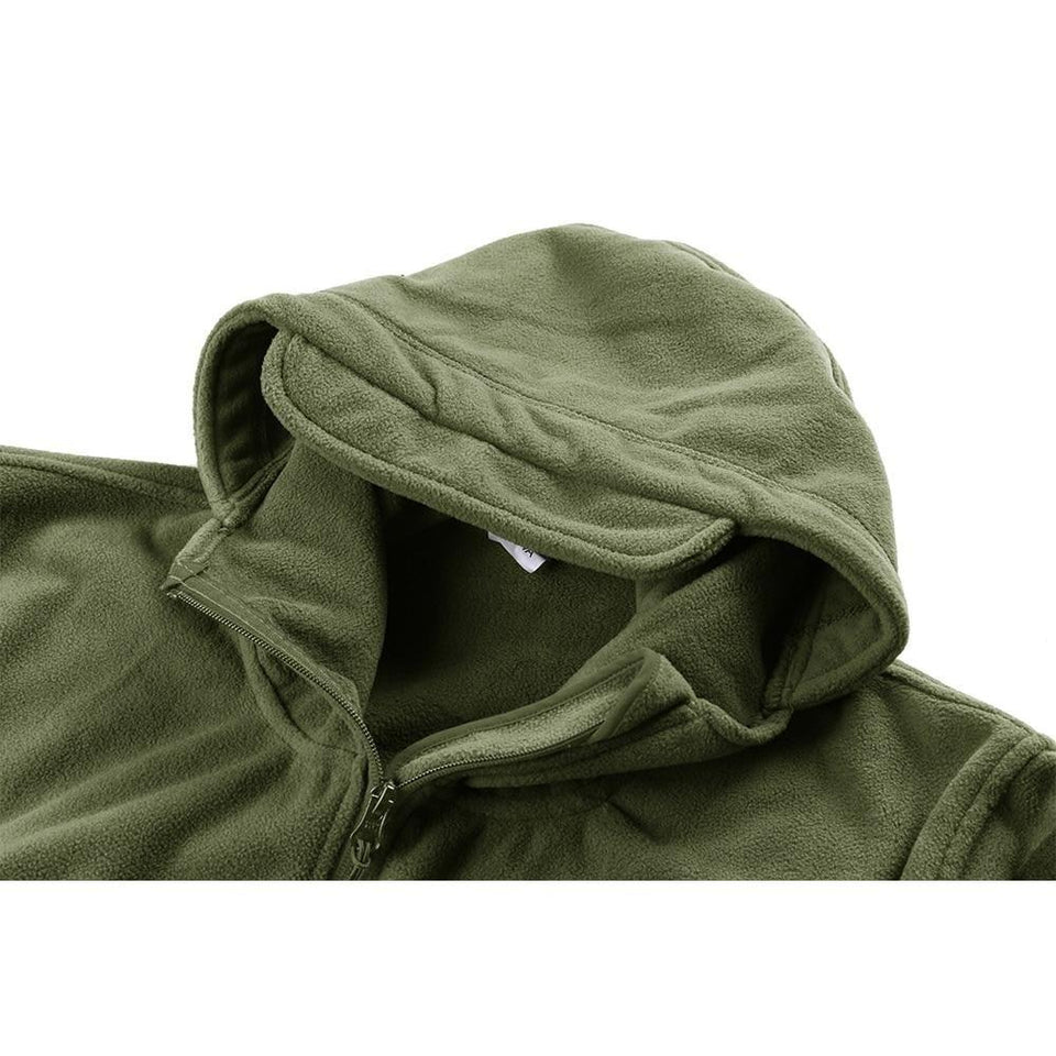 Winter Airsoft Military Fleece Tactical Thermal Hooded Jacket Coat ...