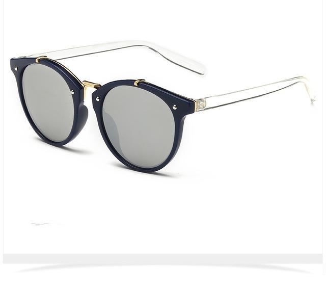 Women's Designer Round Plastic Frame Summer Sunglasses with Mirror Len ...