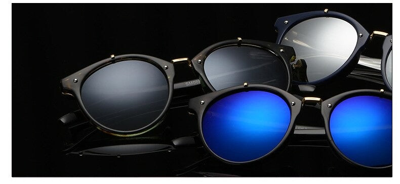 Women's Designer Round Plastic Frame Summer Sunglasses with Mirror Len ...