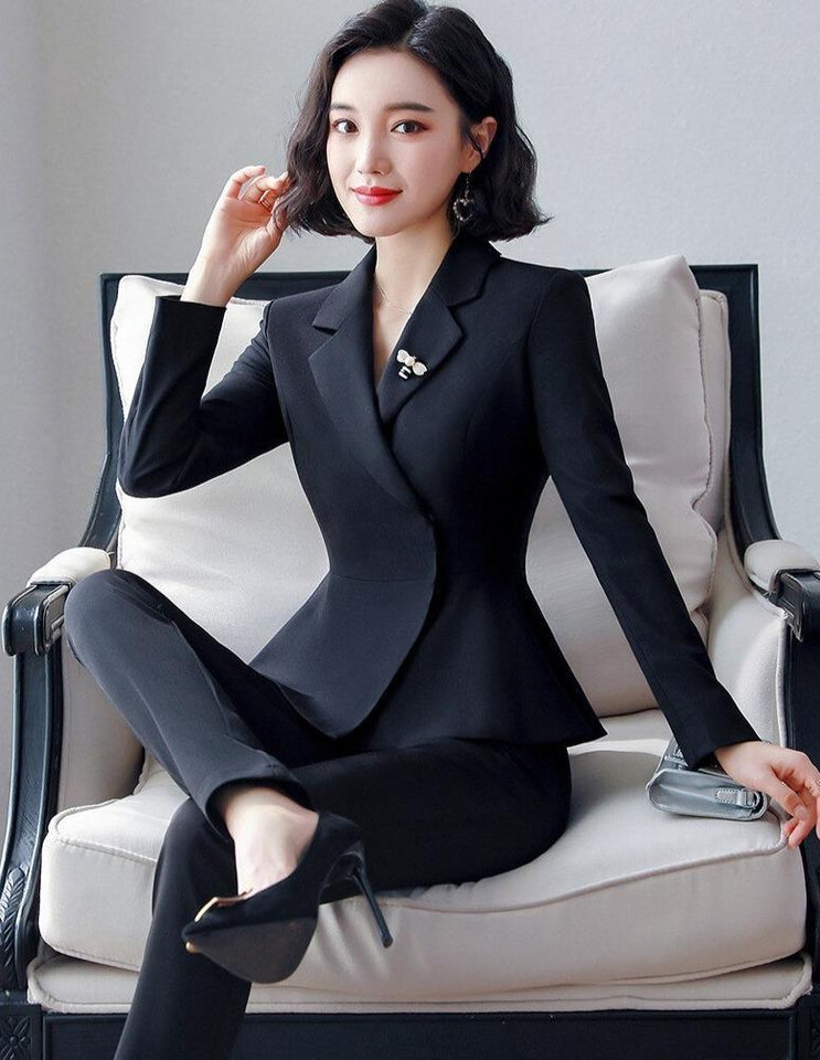 Women's Office Lady Style Formal Business Suits With Pants and Jackets ...