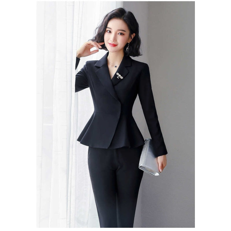 Women's Office Lady Style Formal Business Suits With Pants and Jackets ...