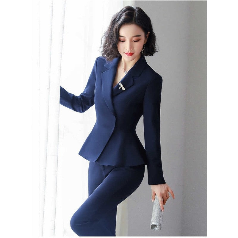 Women's Office Lady Style Formal Business Suits With Pants and Jackets ...