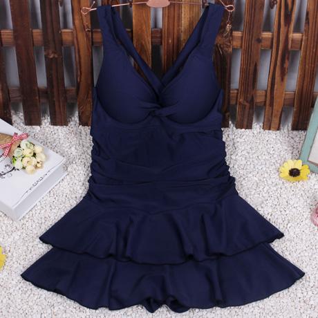 Women's Solid Push Up Padded One Piece Skirted Ruched Bathing Suit ...