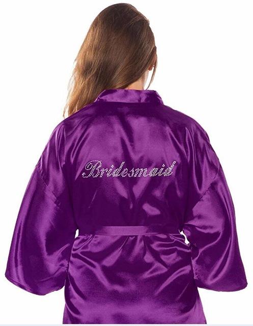 Women's White Satin Mini Night Bathrobe Wedding Bride Dress Robe Sleep ...